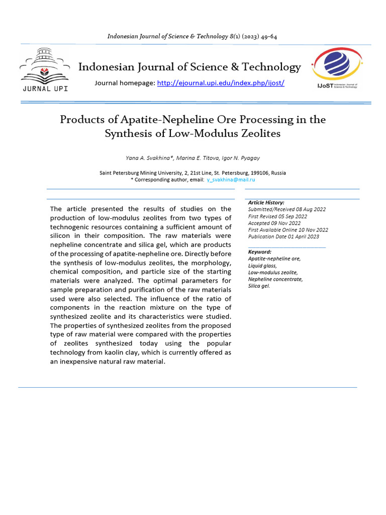 M231-Ore Processing | PDF | Silicon Dioxide | Zeolite