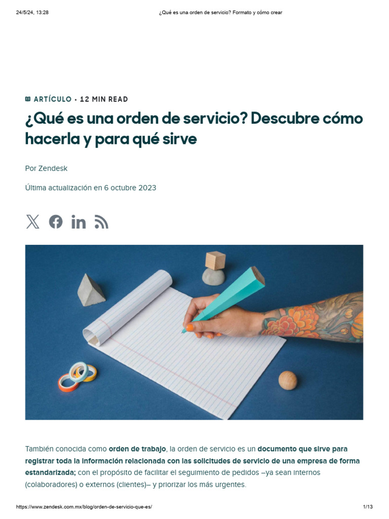 ¿Qué Es Una Orden de Servicio - Formato y Cómo Crear | PDF
