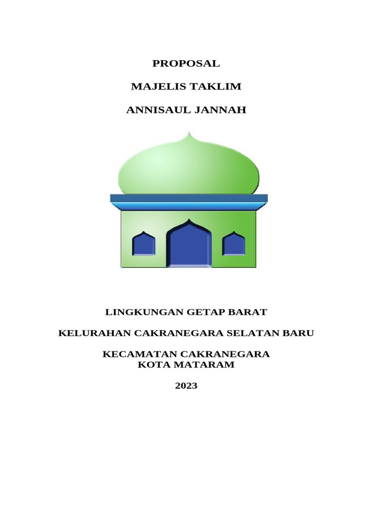 Proposal Majelis Taklim Annisaul Jannah | PDF | Semitic Words And Phrases | Abrahamic Religions