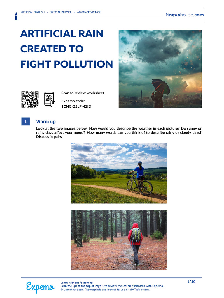 Artificial Rain Created To Fight Pollution British English Student | PDF