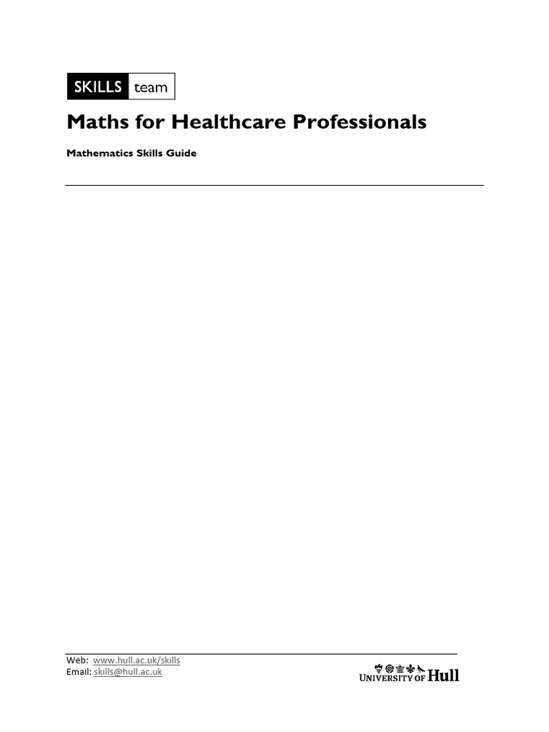 Maths For Healthcare Professionals | PDF | Litre | Body Mass Index