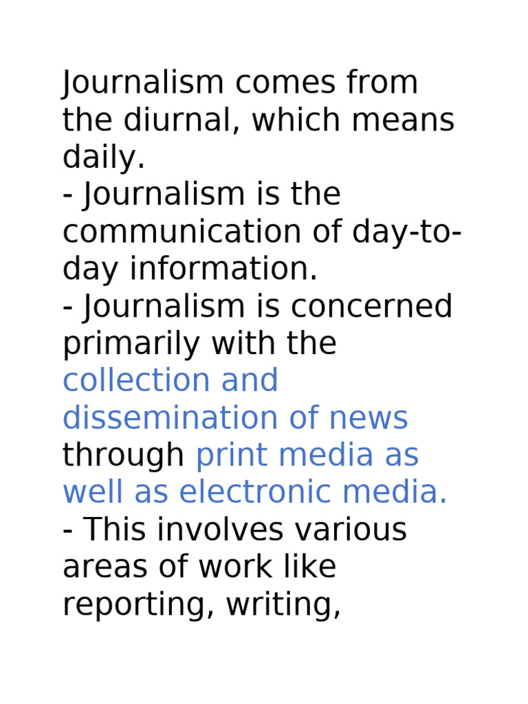 Journalism Report | PDF