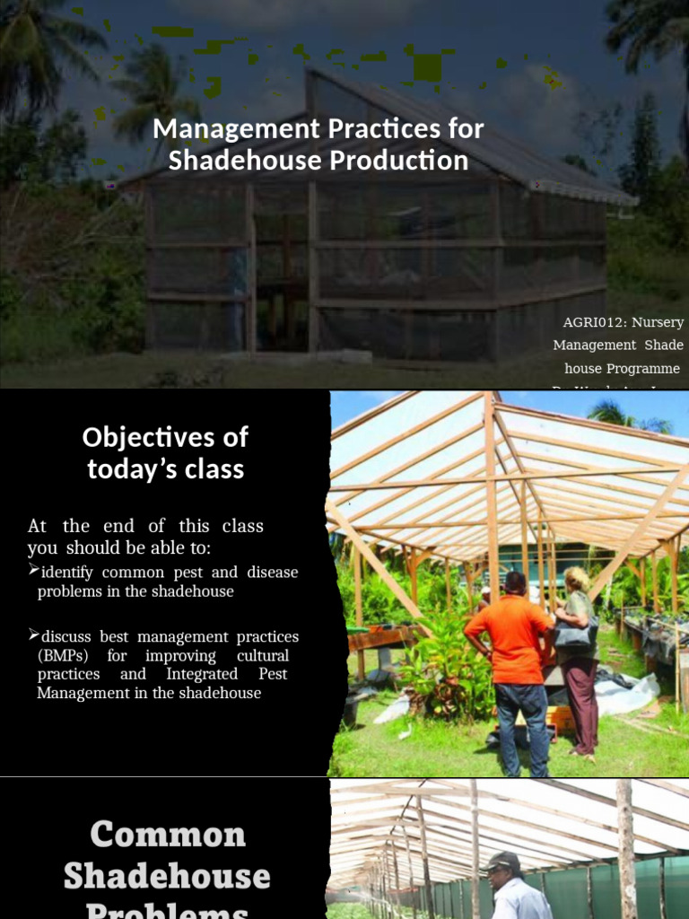Shadehouse Management Best Practices | PDF | Home & Garden