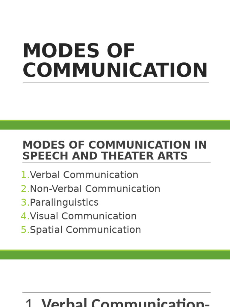 Modes of Communication | PDF