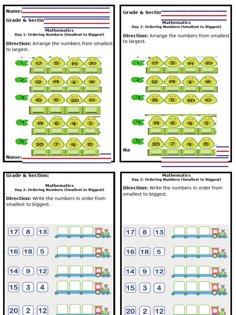 G1 Q1 W4 Mathematics WS | PDF