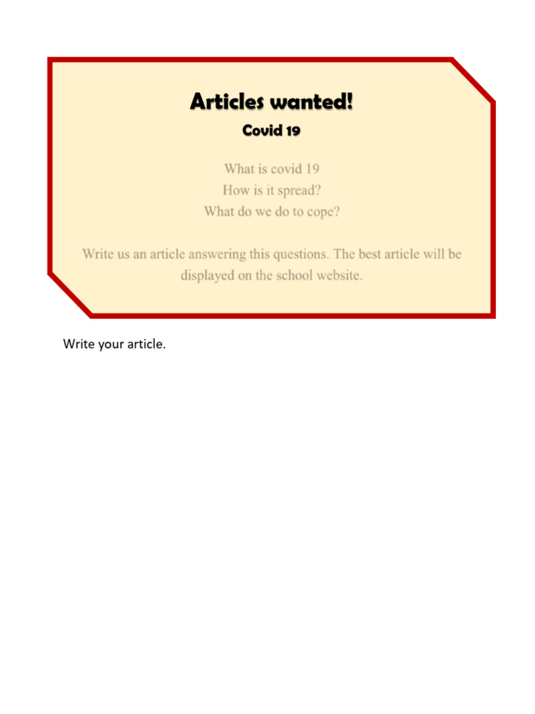 Writing Exercise and Notes F5 (Article) | PDF
