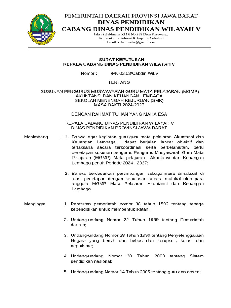 SK MGMP Akuntasi Dan Keuangan | PDF