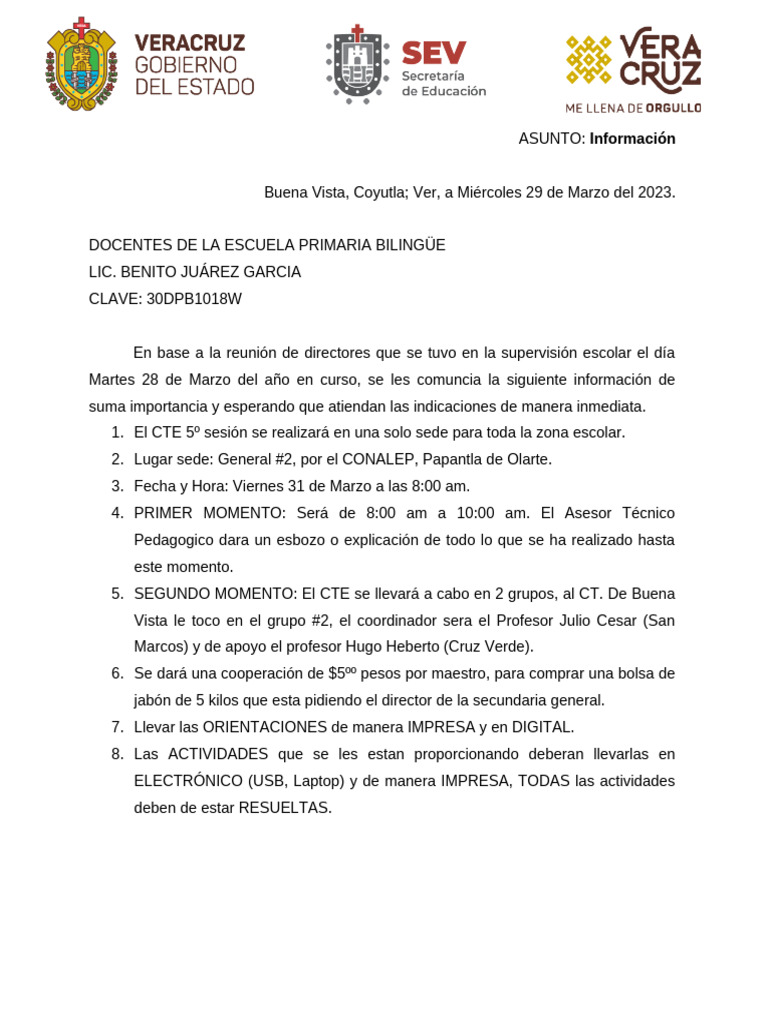 Actividades Cte 5º Sesion Maestros | PDF