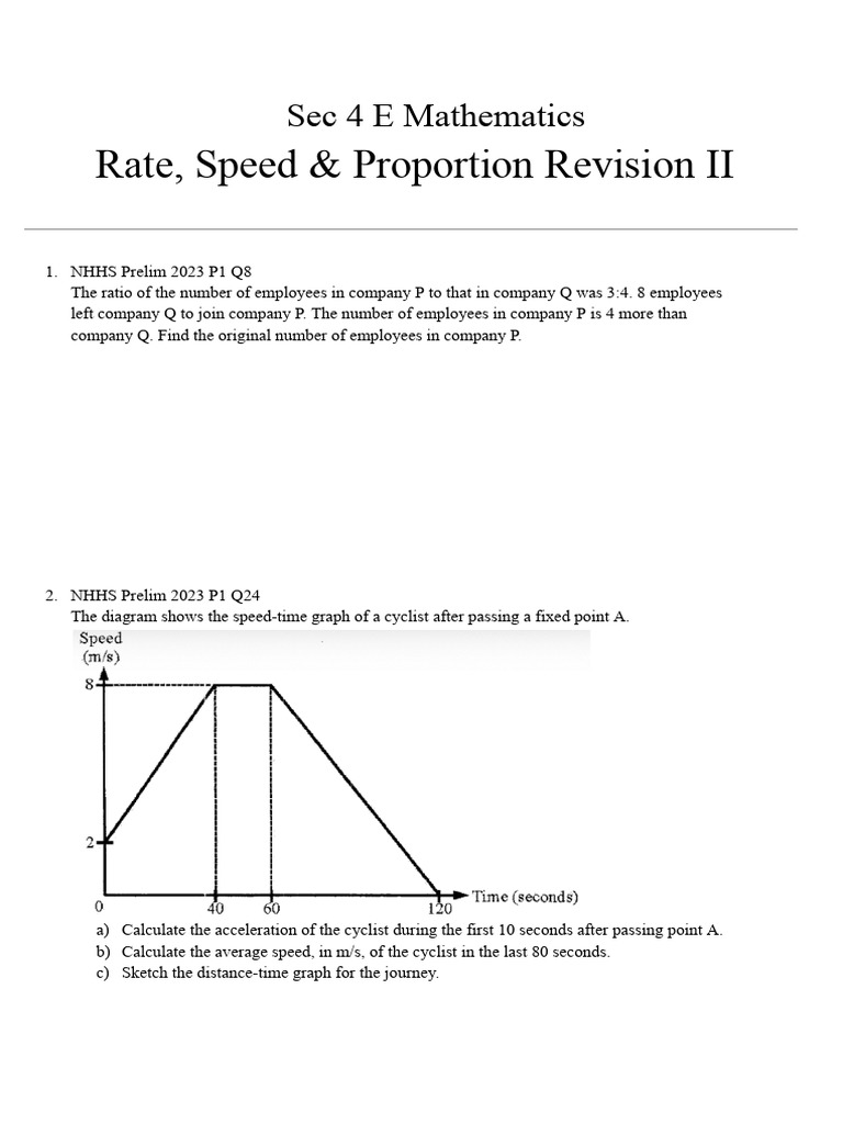 Rate Proportion Speed Rev II | PDF