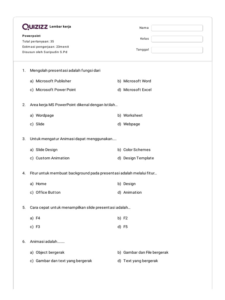 Soal PPT Kelas Xii | PDF