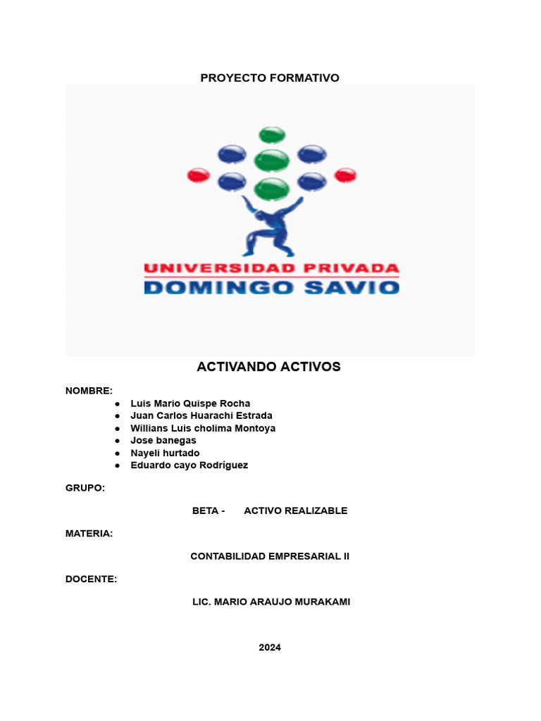 ACTIVOS REALIZABLE - BETA | PDF