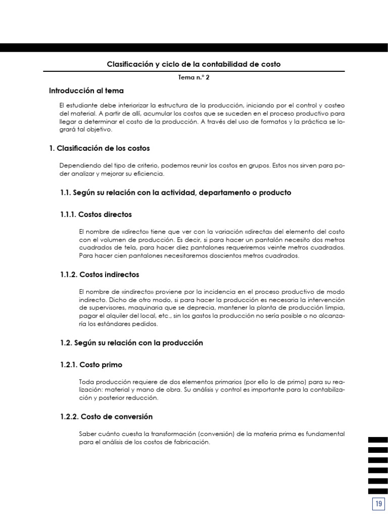 Tema 3 Clasificacion de los costos | PDF