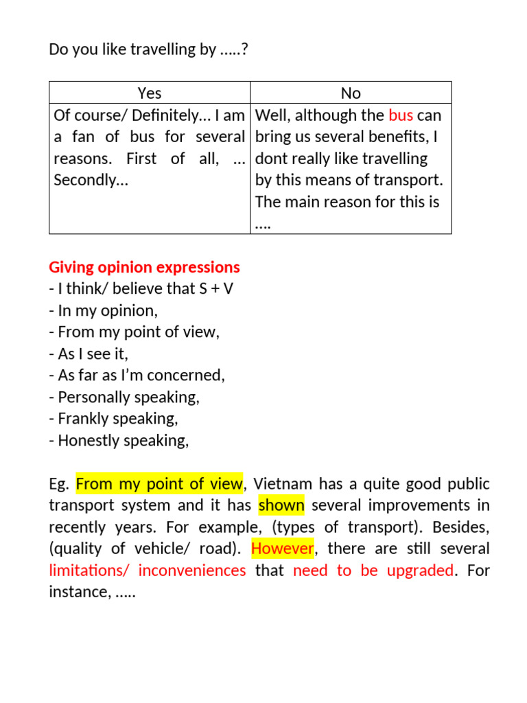 Topic Travelling, Transport | PDF