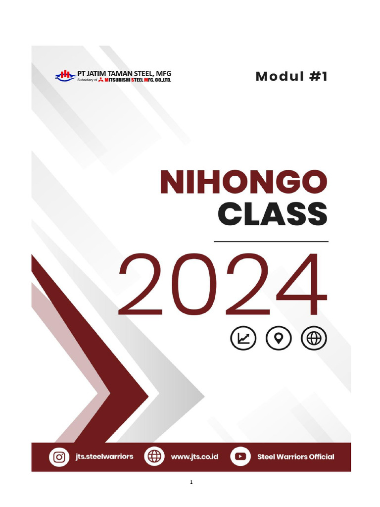 Modul 1 - Pengenalan Bahasa Jepang - Nihongo Class | PDF