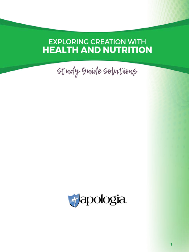 Apologia HealthNutrition StudyGuideSolutions | PDF