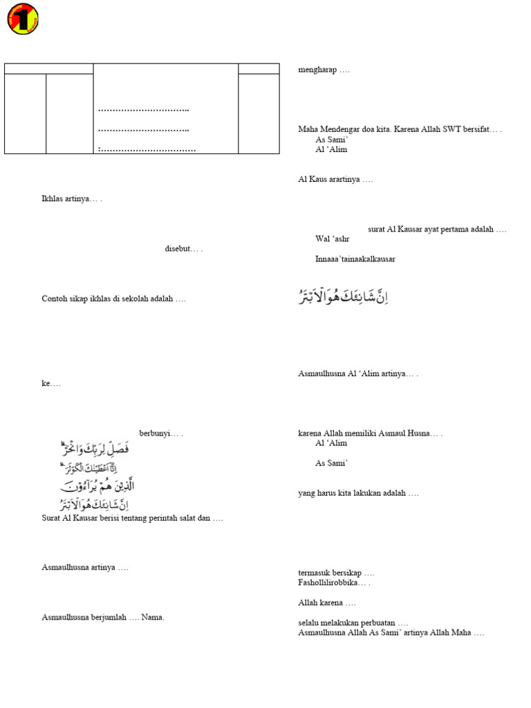Soal PTS Pai KLS 3 SMT 2 TH 2023 - 2024 | PDF