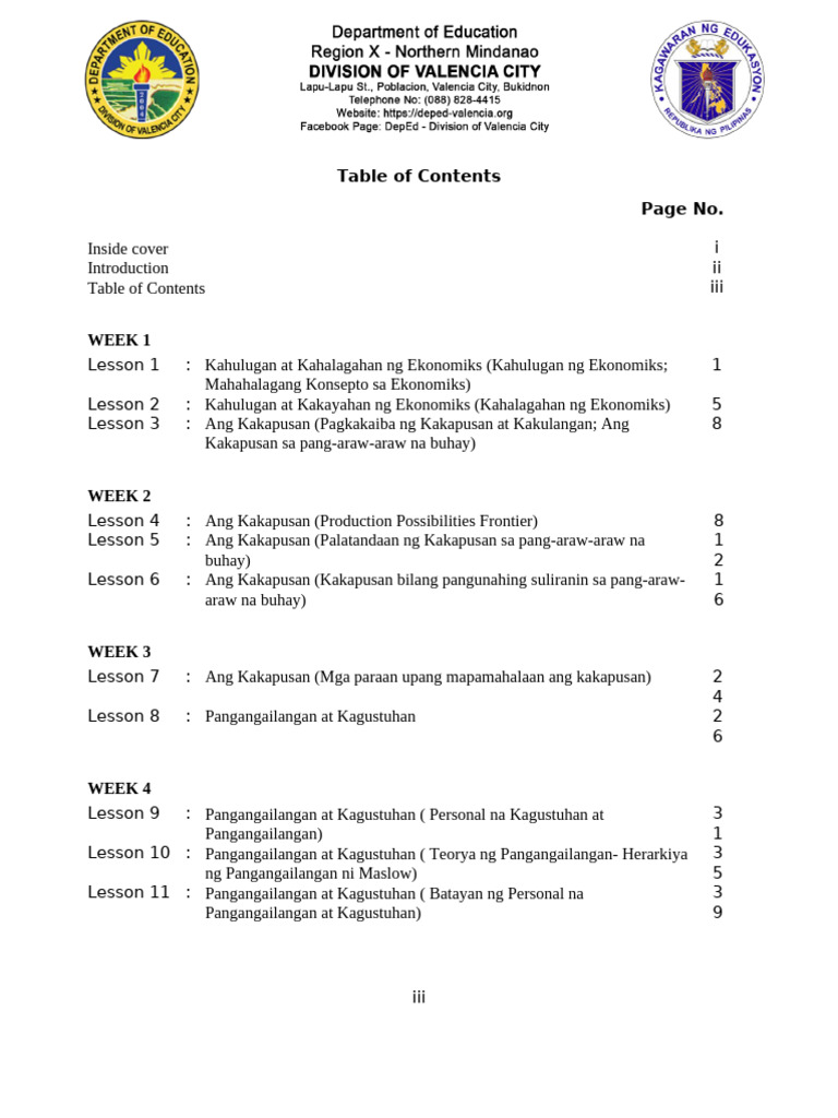 Toc Front Page Pdf