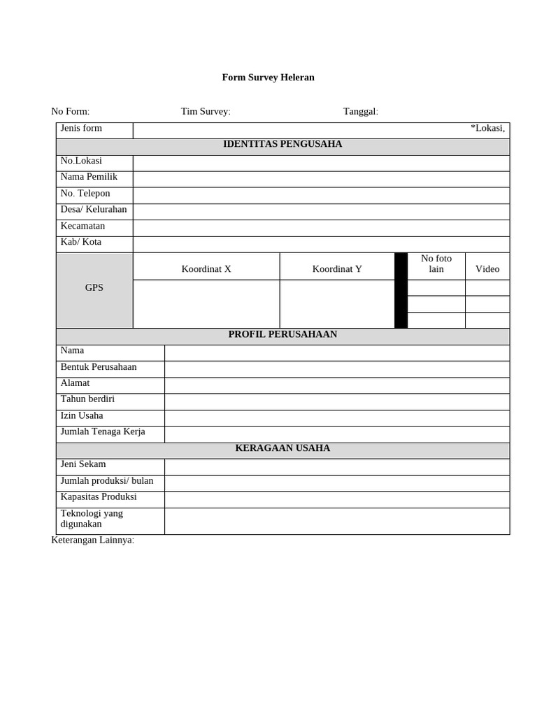 Form Survey IKM UKM | PDF