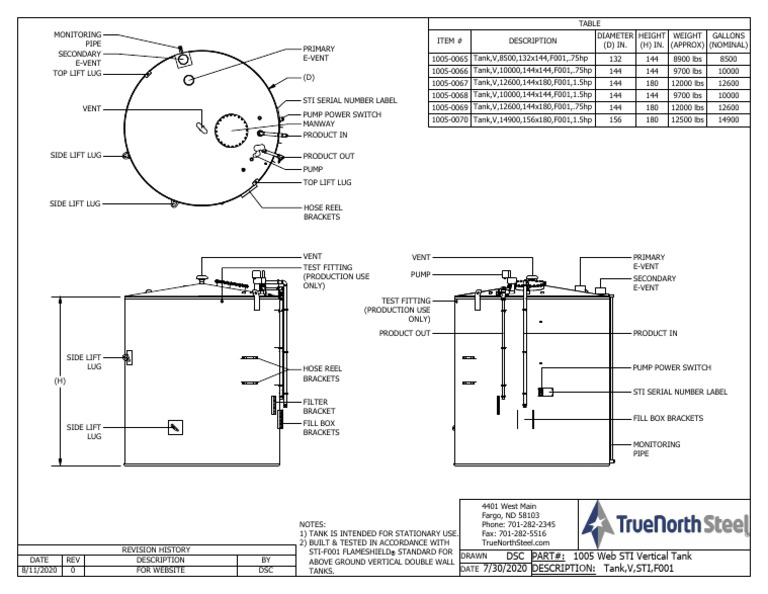Flameshield Vertical Tanks Drawing | PDF
