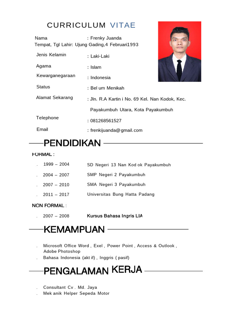 CV-Surat Lamaran Kerja | PDF