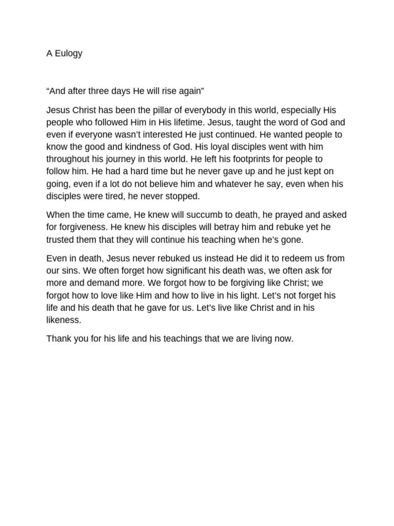 A Eulogy | PDF