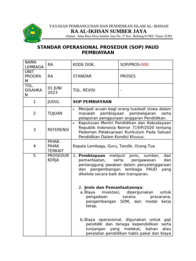 Sop Pembiayaan | PDF