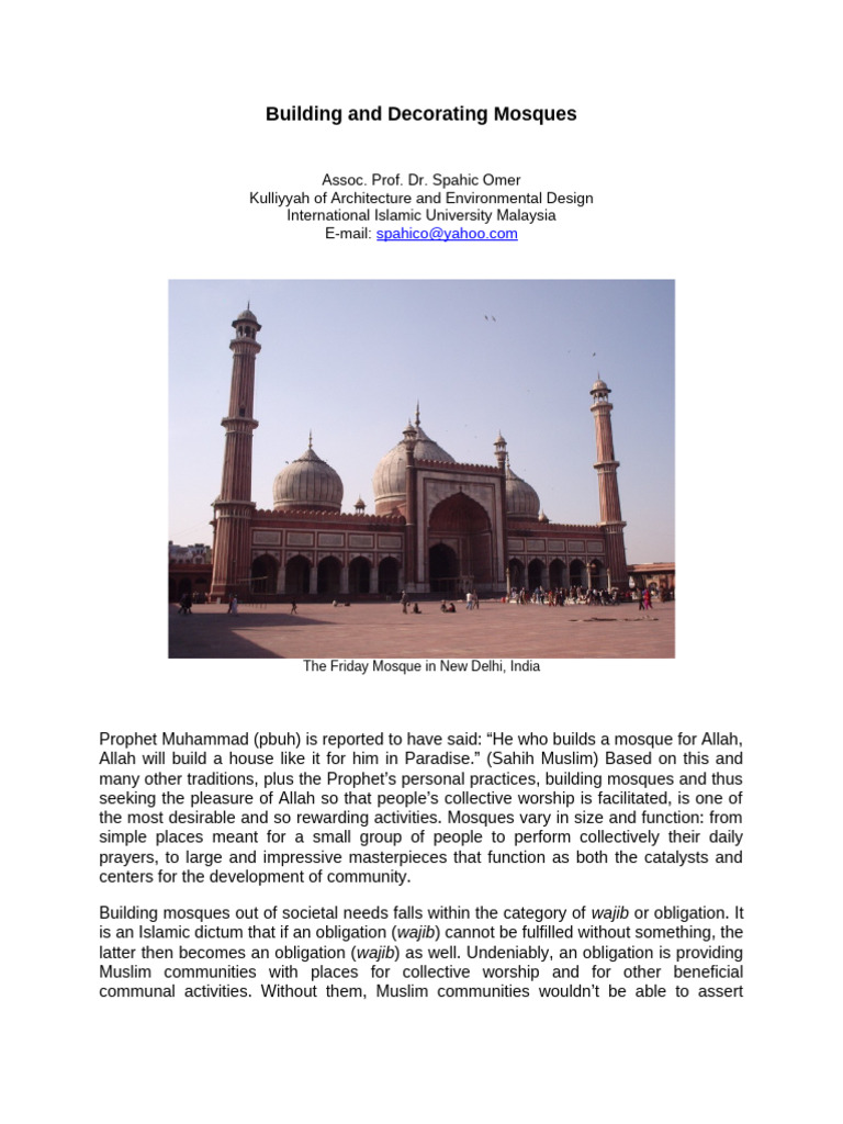 Building and Decorating Mosques | PDF