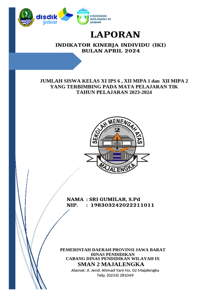 LAPORAN IKI APRIL 2024_TERBIMBINGNYA SISWA | PDF