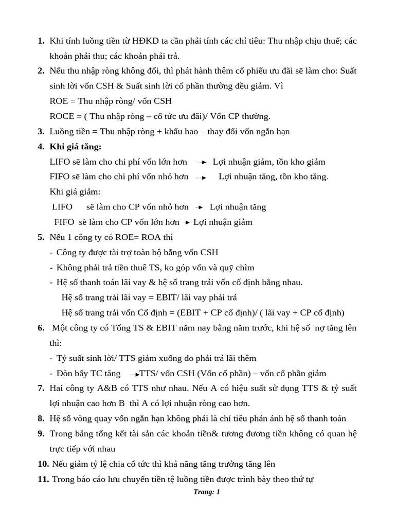 Công TH C Phan Tich BC TC | PDF