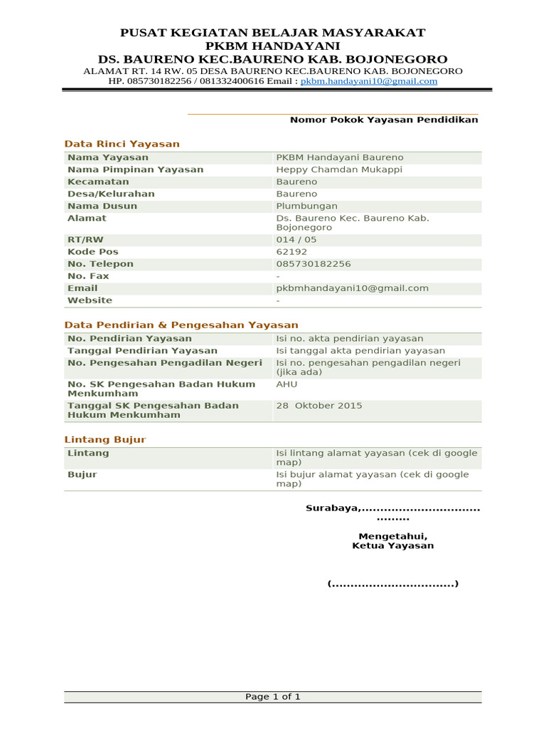 Form Pengajuan | PDF