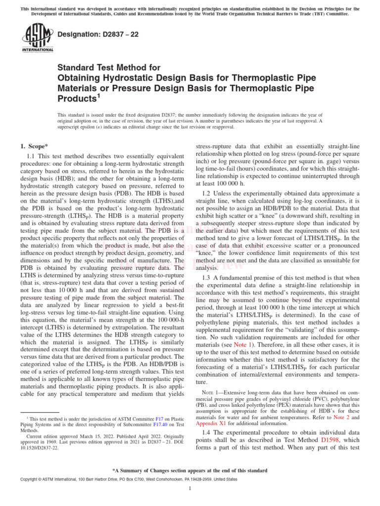 Astm D2837 22 | PDF