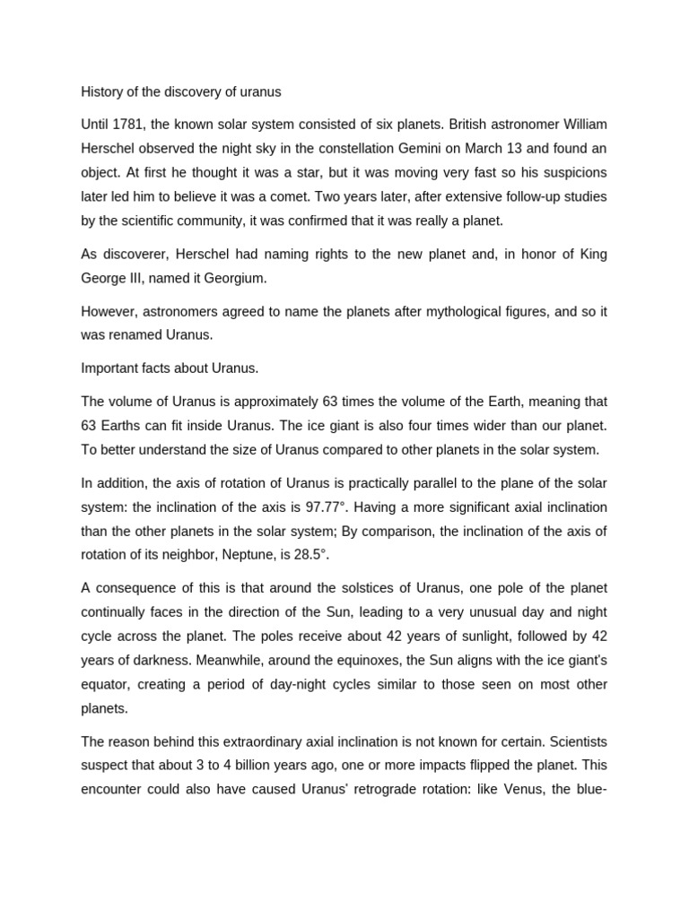 Urano info en ingles. | PDF