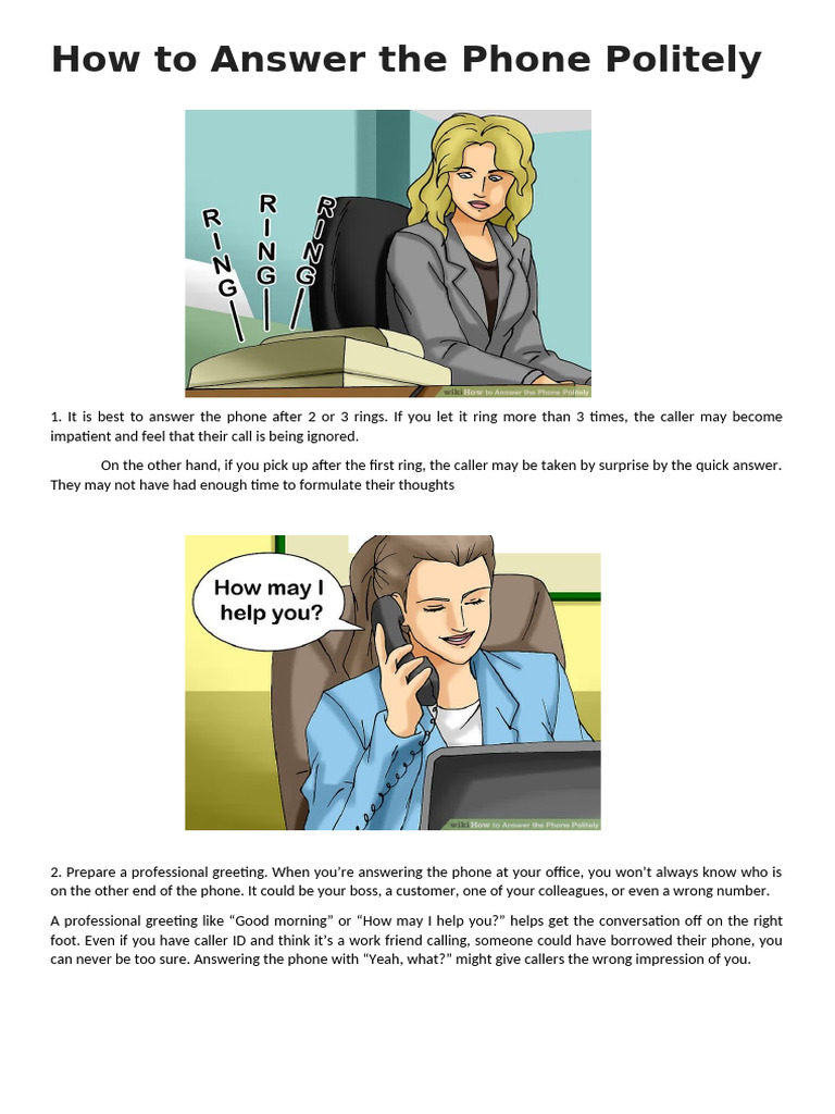 How To Answer The Phone Politely | PDF