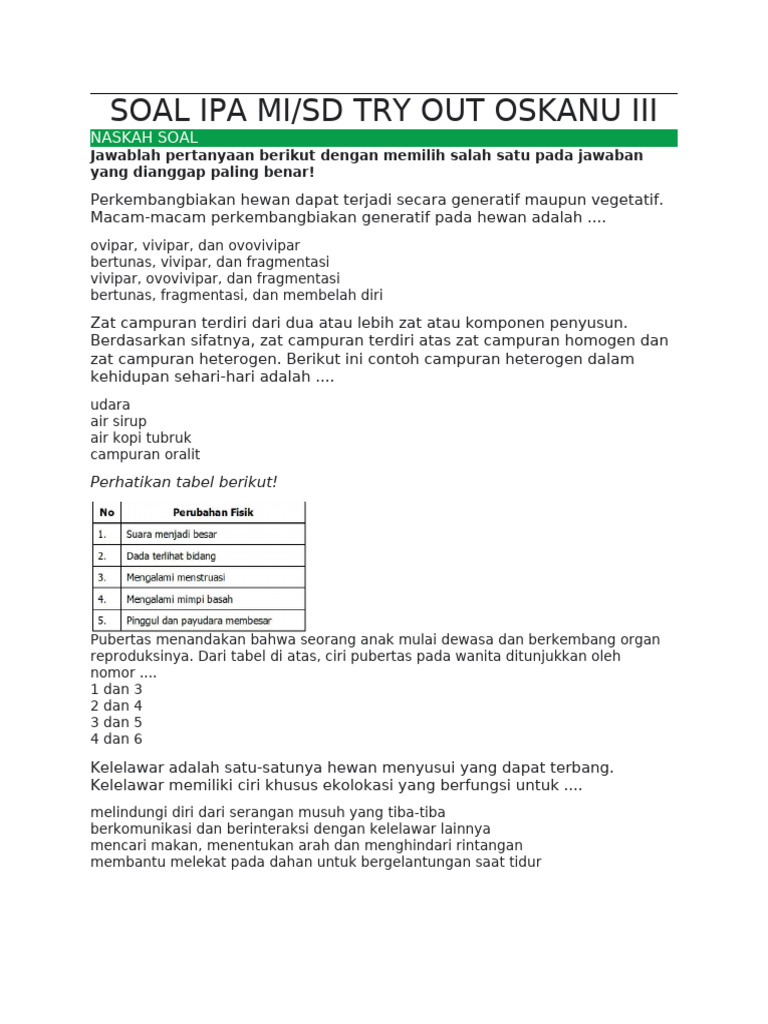 Tryout Oskanu Ipa 01 | PDF