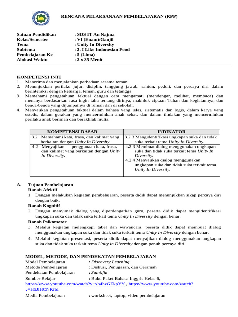 RPP Pertemuan Ke-5 | PDF