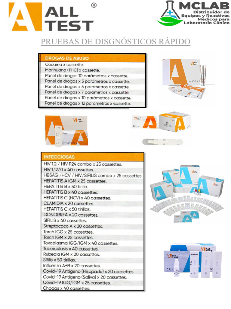 Catalogo de Reactivos y Pruebas Rapidas - MCLAB | PDF