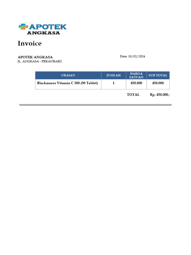 Invoice Apotek | PDF