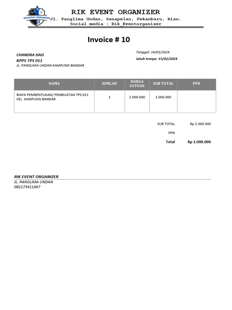 INVOICE TPS 11 | PDF