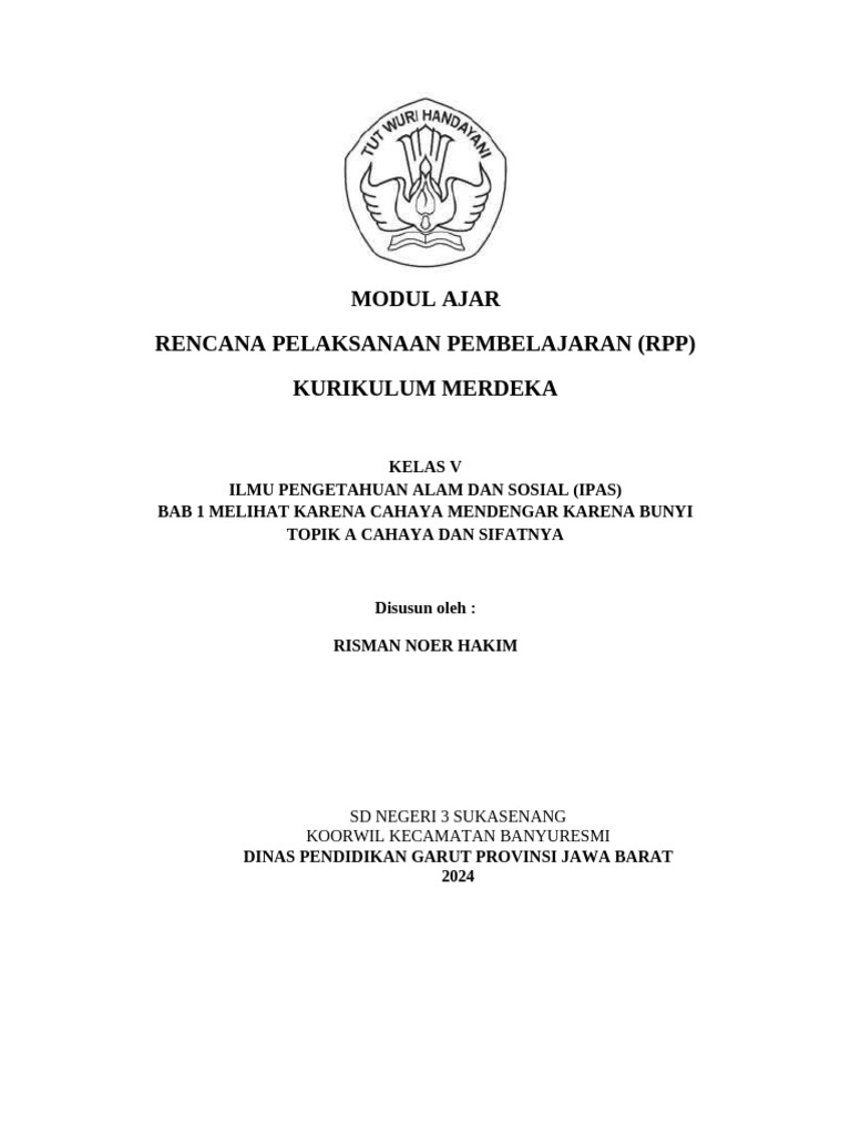 Modul Ajar RPP Kelas V Ipas Bab 1 - Risman Noer Hakim | PDF