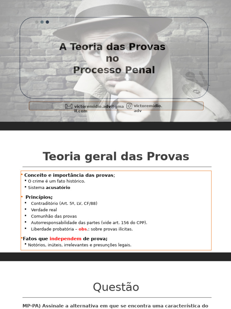 Teoria Das Provas No CPP - Resumo Concurso Delta | PDF