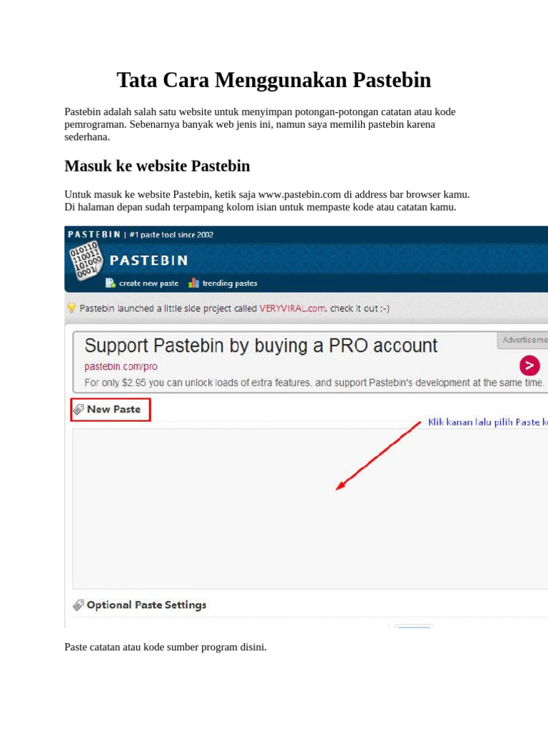 Tata Cara Menggunakan Pastebin | PDF