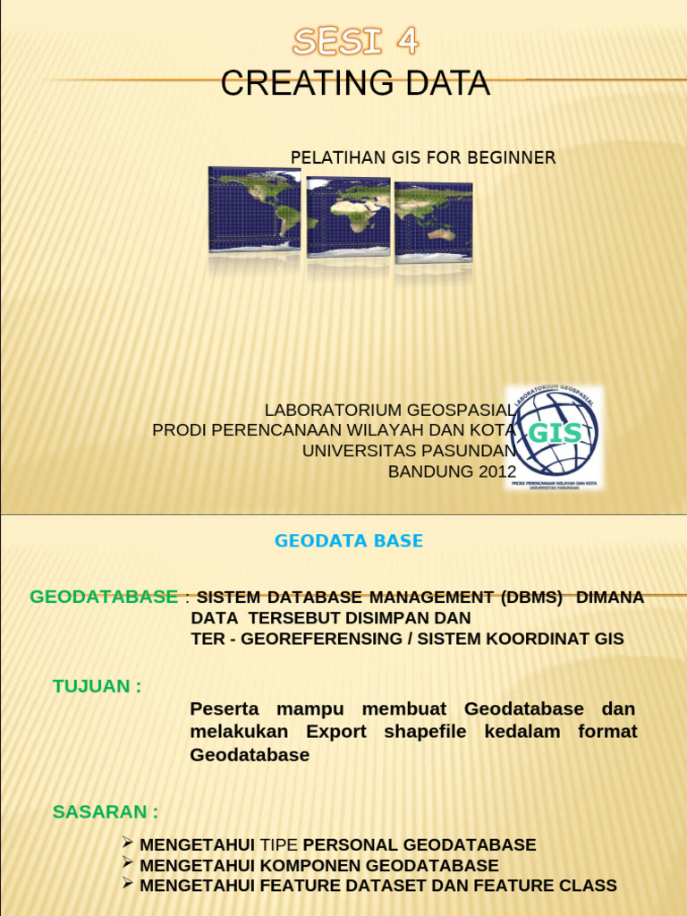 Pelatihan Geodatabase untuk Pemula | PDF | Data | Geographic Data And ...