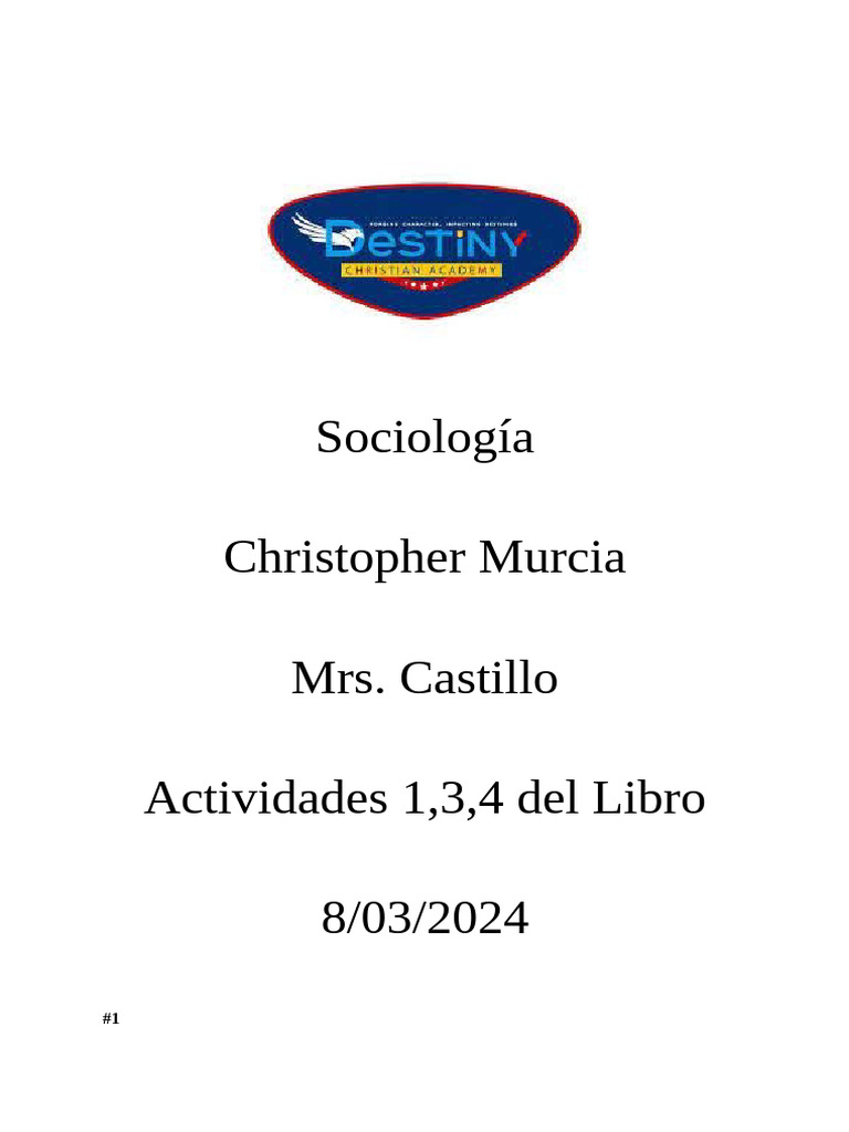 Copia de Actividades Del Libro Christopher Murcia | PDF