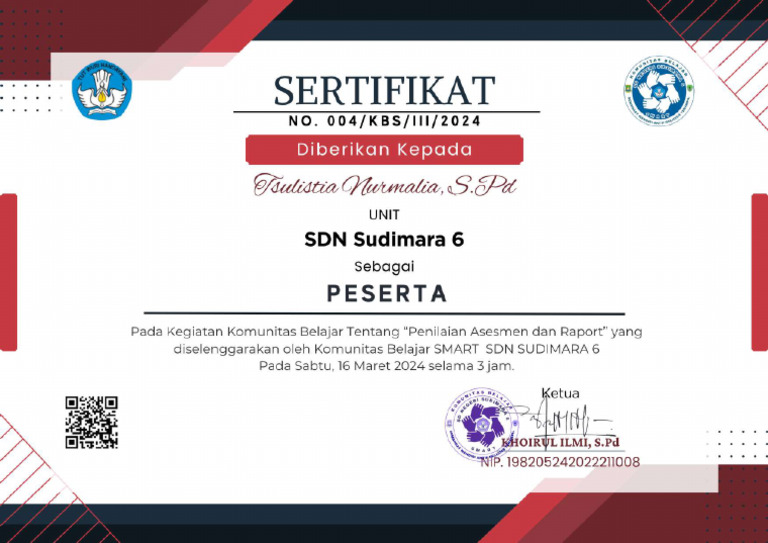 Sertifikat Kombel 3 Tsulistia Nurmalia | PDF