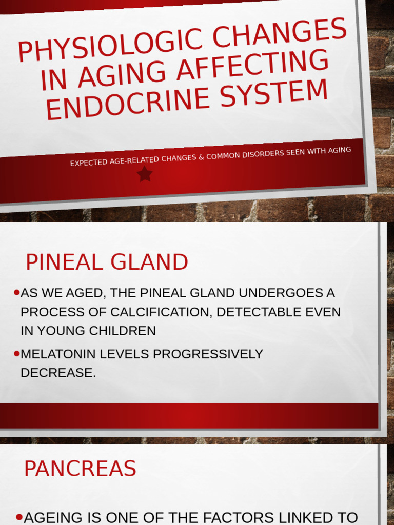 Physiologic Changes in Aging Affecting Endocrine System | PDF