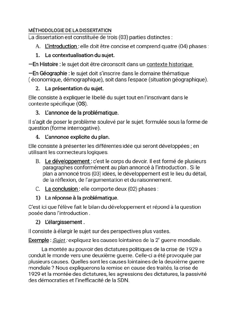 Dissertation D'histoire Géo | PDF