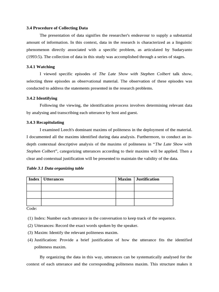 Procedure of Collecting Data | PDF