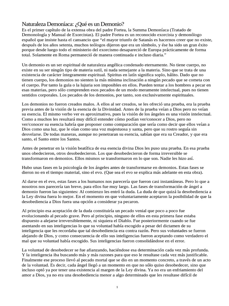 Naturaleza Demoníaca-P Fortea | PDF