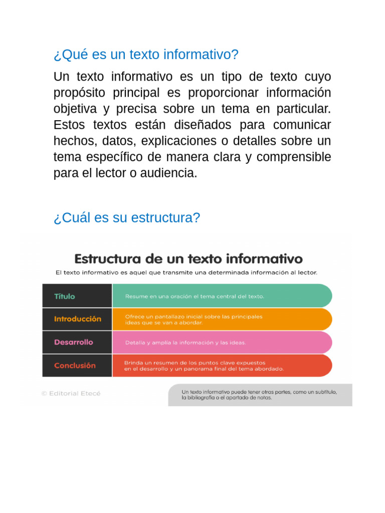 Qué es un texto informativo | PDF