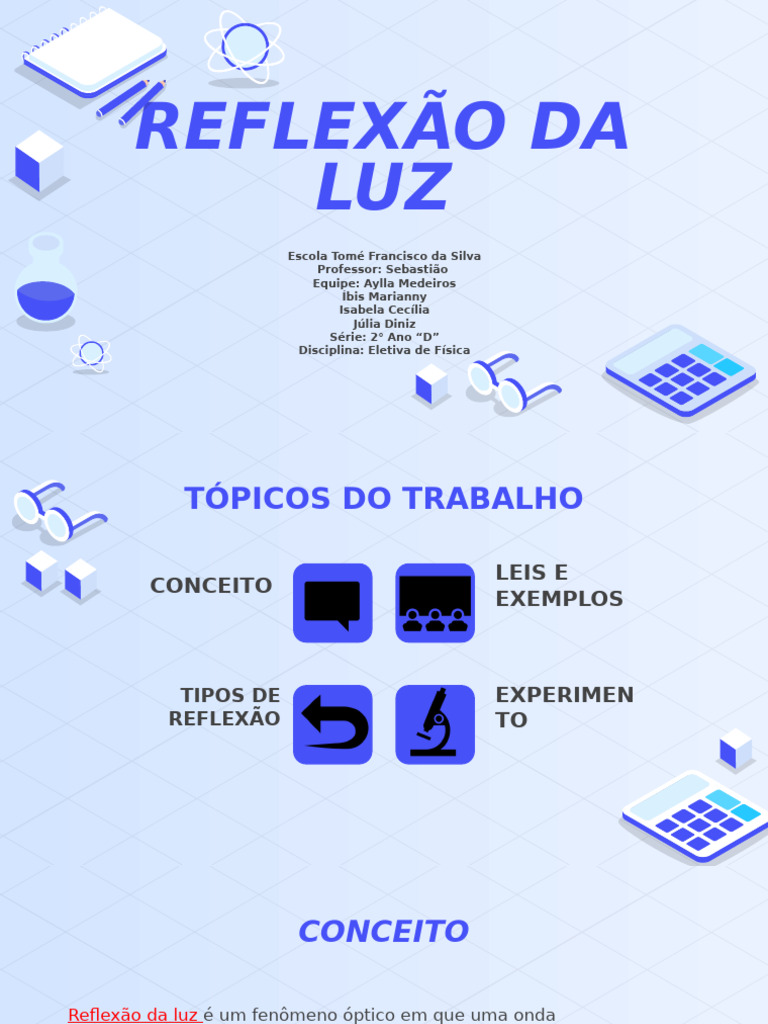 Trabalho de Eletiva de Física-Reflexão | PDF
